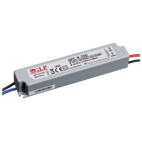 Alimentation LED 12V DC 8,4W Étanche IP67