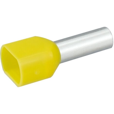 Embouts de Câble Double Sortie 2x6mm² Jaune - Lot de 100 unités