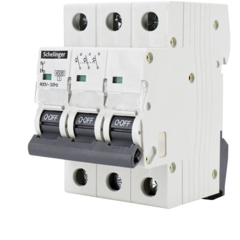Disjoncteur tripolaire 10A - Courbe B - 3 modules - Rail DIN ...