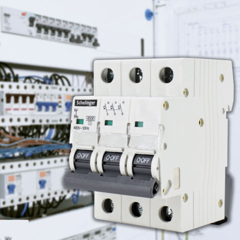 Disjoncteur tripolaire 10A - Courbe B - 3 modules - Rail DIN ...