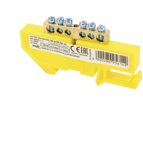 Bornier sur rail DIN 6x9 - Jaune - Installation facile - Tension d ...