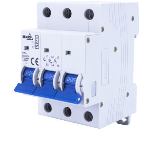 Disjoncteur Tripolaire 63A - Type B - Rail DIN - Protection Électrique ...