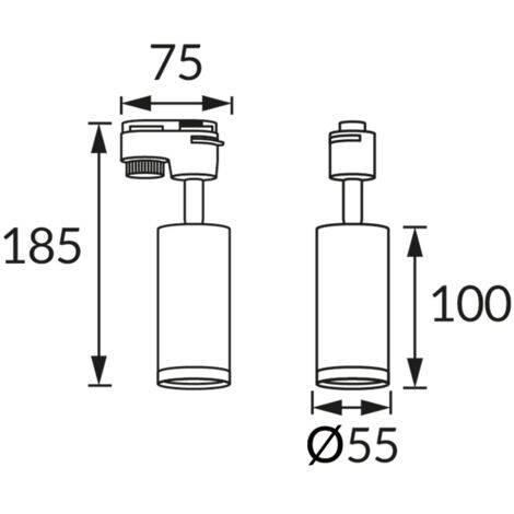 Spot sur rail ZADRA TRA - GU10 - Bois pin - Orientable - LED remplaçable