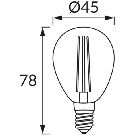 Ampoule LED Filament E14 - 6W - Blanc Chaud - 740lm - 2700K - Verre ...