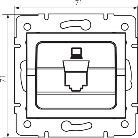 Prise murale RJ45 vide - Encastrable - ABS blanc - 71x71mm