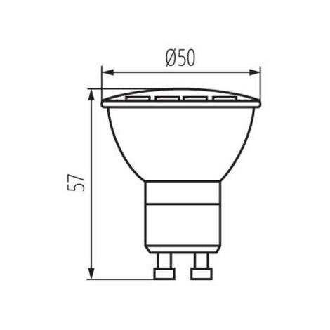 Spot LED 4W GU10 PAR16 300lm 120° (28W) Ø50 - Blanc Chaud 3000K