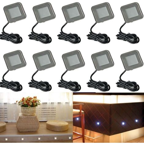 Kit Complet Mini Spots LED Encastrables RGB Multicolores Carrés RGB ...