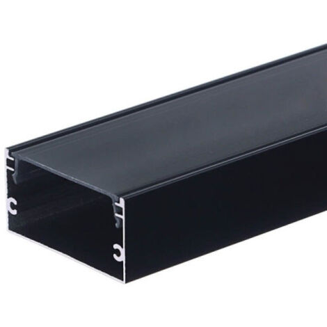 Profilé aluminium Noir diffuseur Noir Large 40mm x h20mm pour Ruban LED 2m