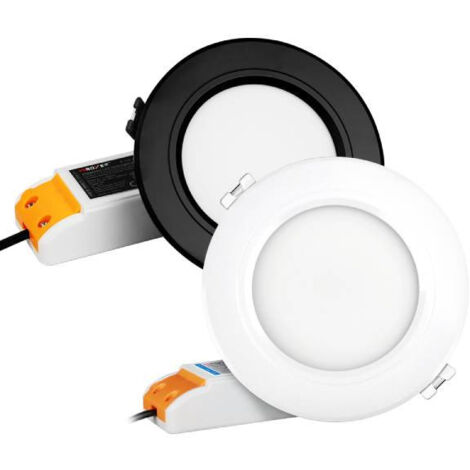 Spot LED Encastrable 6W 600lm 120° Non-Étanche IP20 Ø118mm Noir - RGB ...