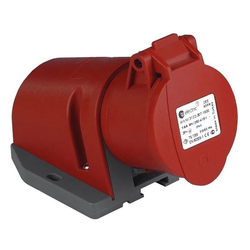 Base mural industrial cetac de 3 polos + tierra 16A 380/415V IP44