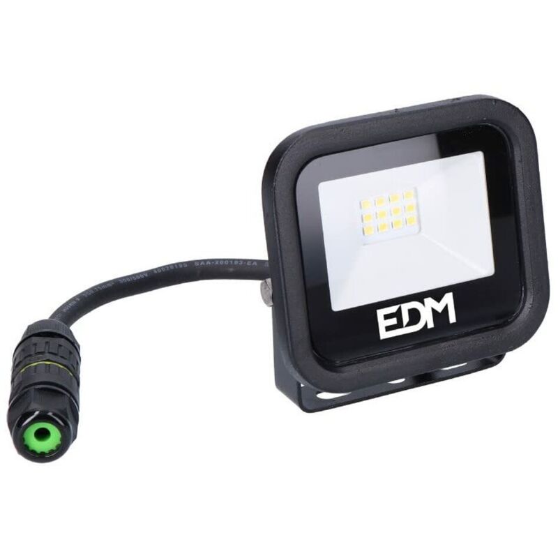 Foco Proyector LED 10W 800LM 6400K Luz Fría Black Series 9.2X8.1X2.7CM EDM