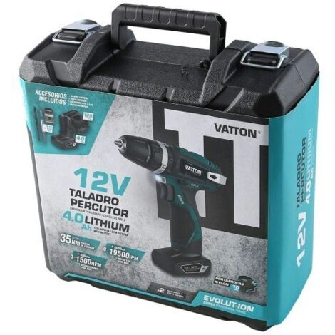 Taladro Percutor Atornillador 12V Vatton 1 Batería 4.0 Ah