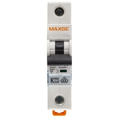 Interruptor Magnetotérmico Vivienda 1 Polo 6-40A 6kA Curva C Maxge - Intensidad 25A
