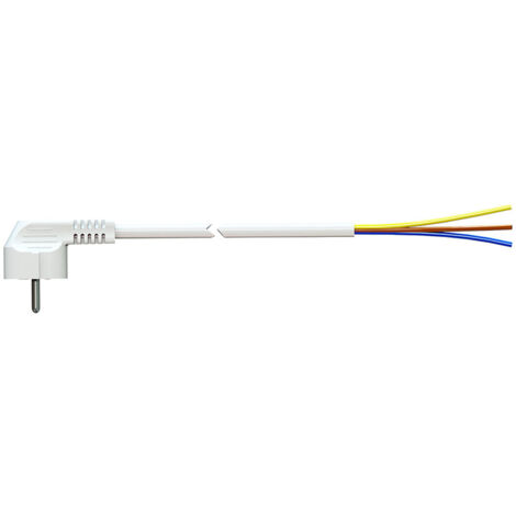 Cable Eléctrico Con Clavija Tipo F 2m 3x1.5mm 4.8mm 16A 250V Blanco Solera