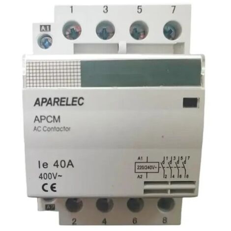 Contactor modular 100A 4NO 6 Módulos - Aparelec