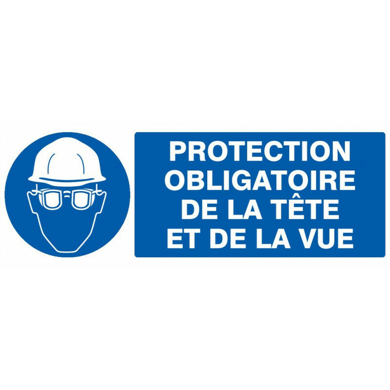 PROTECTION OBLIGATOIRE TETE ET VUE 200x52MM NORMASIGN en PS CHOC