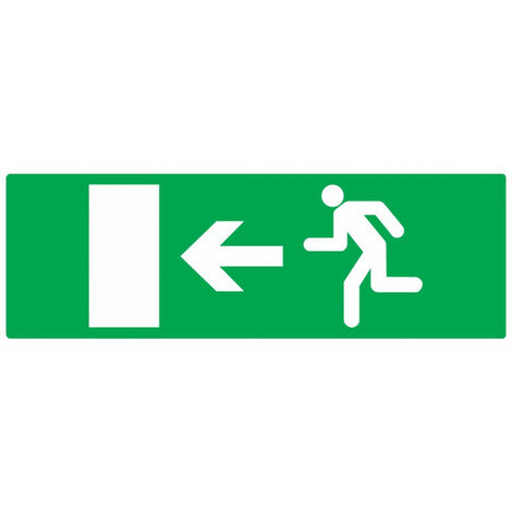 EVACUATION VERS SORTIE GAUCHE 330x75MM NORMASIGN en PS CHOC