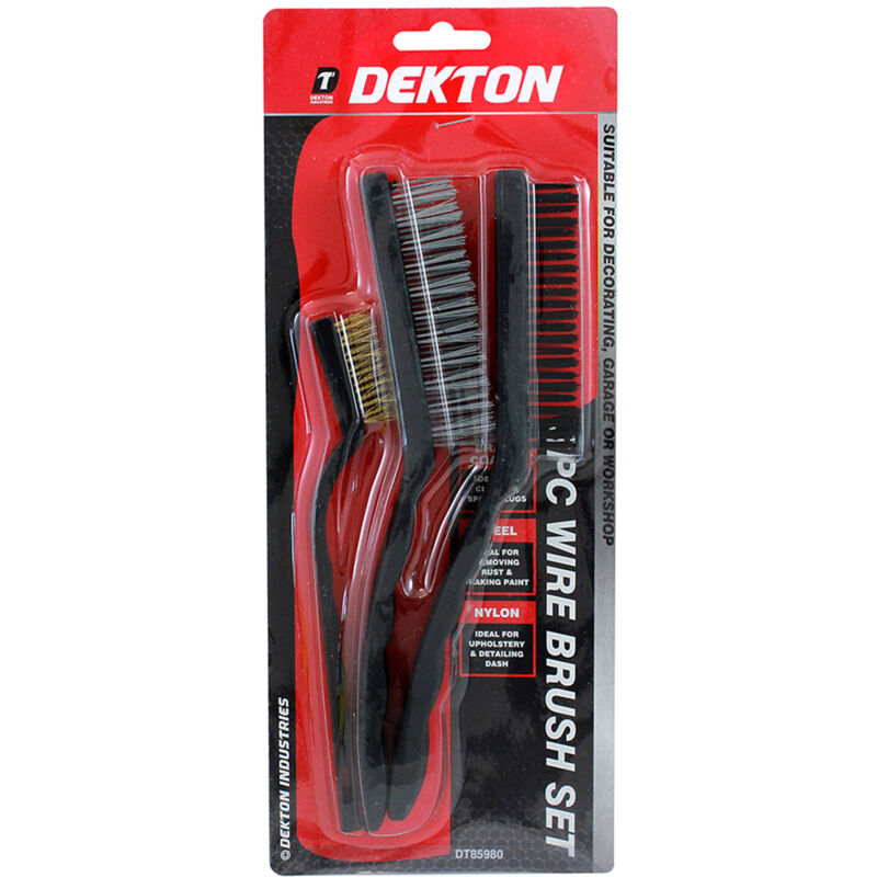 Dekton 2 Large And 1 Small Detailing Wire Brush Set