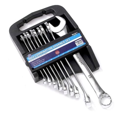 Blue Spot Tools 9 Piece Chrome Vanadium Metric Combination Spanner Set ...