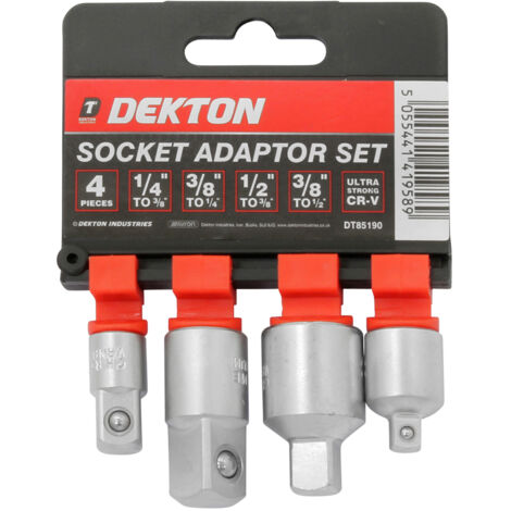 4pc Socket Adaptor Convertor Reducer 1/2 3/8 1/4 Dr Step Up Down Adapter