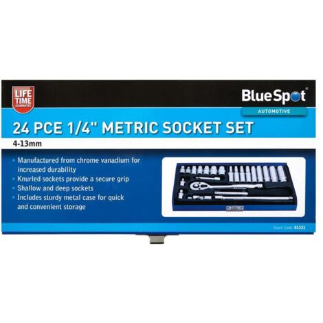 BlueSpot 14Pc Nut Driver Set For Drill Driver Socket Nuts Hex Bolts ...