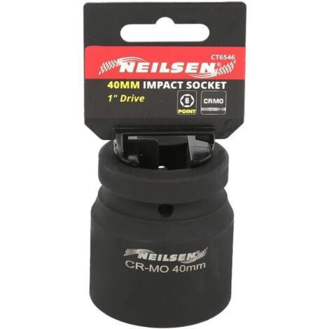 Neilsen 1" Drive Standard Shallow Square Metric Single Impact Socket 40mm