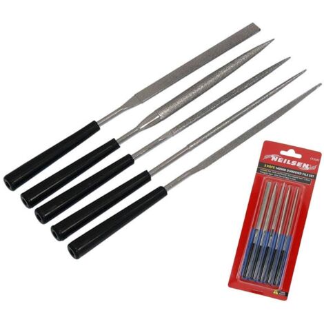 Neilsen 5pc Diamond Needle File Precision Micro Files Craft Work ...