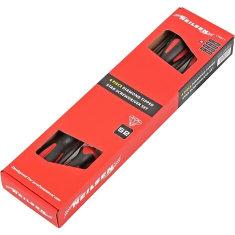 Neilsen 4pc Soft Grip Diamond Tipped Extra Long Star Screwdriver Set ...