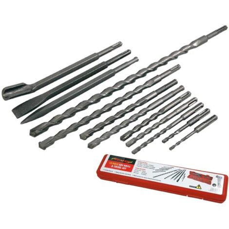 Neilsen 12pc SDS Masonry Electric Hammer Drill & Chisels Bit Set Brick ...