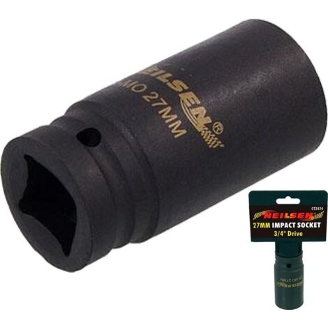 Neilsen 3/4" Drive Standard Deep Square Metric Single Impact Socket 27mm
