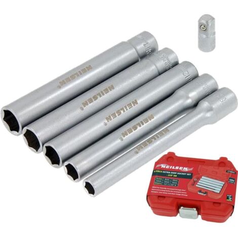 Neilsen Metric Extra Deep Drive Sockets 8mm - 14mm Socket Set In 6pc 3/8"