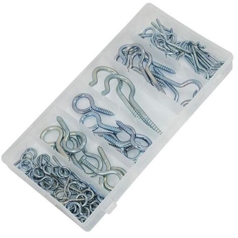Neilsen 80pc Assorted DIY Workshop Hardware Storage Hook & Eye Bolt Set