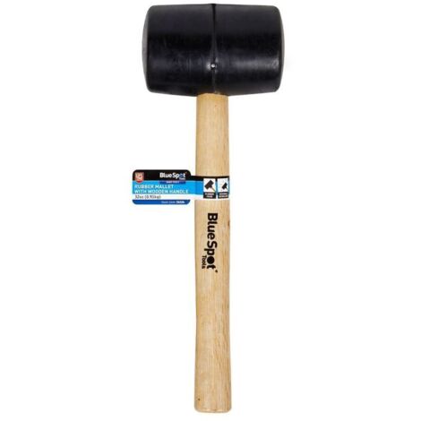 Blue Spot Tools 32oz (0.91kg) Black Rubber Mallet With Wooden Handle