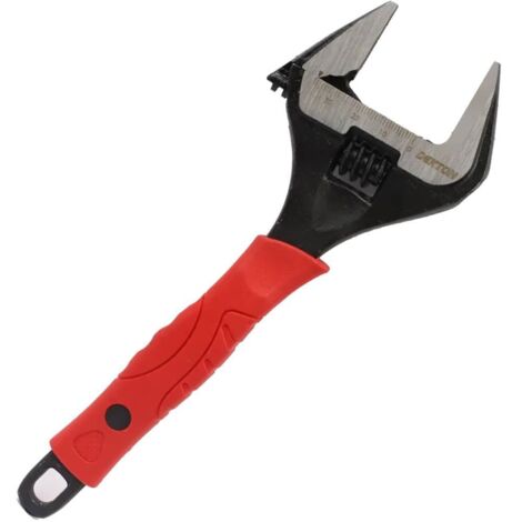 Dekton 10" Adjustable Spanner Extra Wide Jaw Soft Grip Handle Wrench Piler