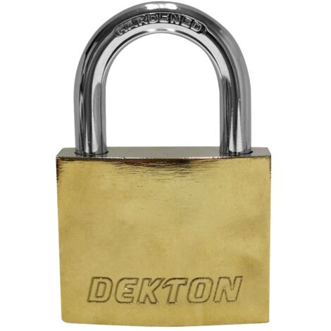 Dekton Titanium Plated Security Padlock Steel Shackle 3 Keys 60mm Lock