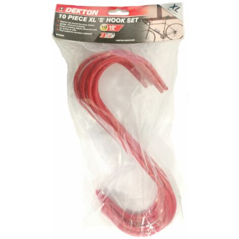 Dekton 10pc X Large Steel S Hooks Hanging Rail Pot Pan Hanger Utensil ...