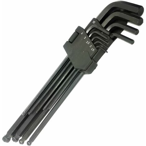 Neilsen 9pc Extra Long Metric Ball Point Hex Allen Key Set Allan Alan 1.5 - 10mm