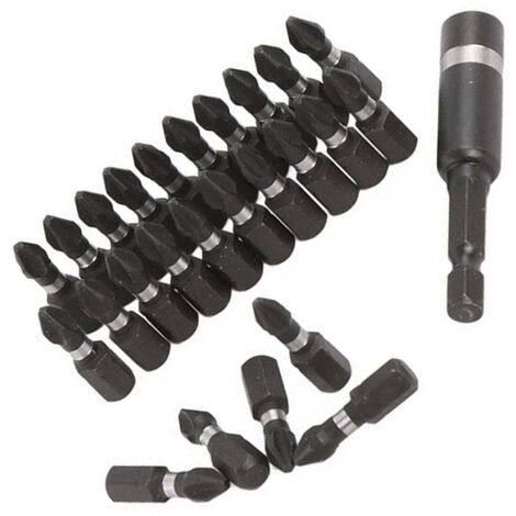 Neilsen 26pc Impact Bit Holder Set Drill Driver Screwdriver 25mm PH2 ...