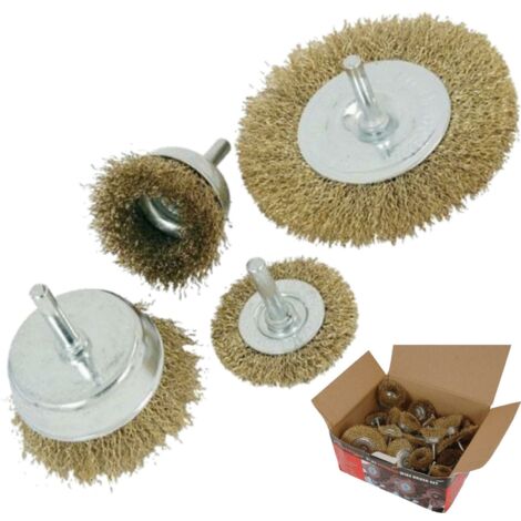 Neilsen 24pc Steel Wire Cup Wheel Flat Cleaning Rust Sanding Brush Set