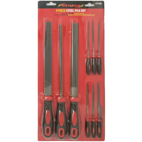 Neilsen 9pc Metal File & Needle Set Round Flat Triangular Half Round Square