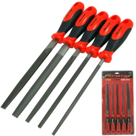 Neilsen 5pc Metal File Set Engineers Flat Half Round Square Triangular ...