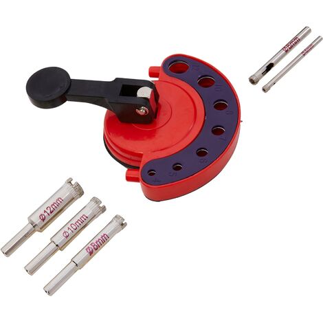 BlueSpot 6pc Diamond Core And Suction Jig Glass Ceramic Tiles Granite Set