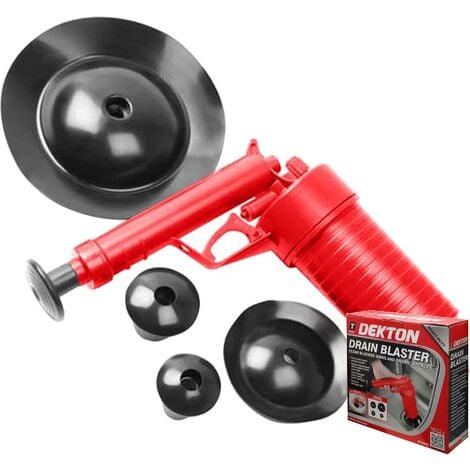 Dekton Drain Blaster Pump Sink Toilet Drain Blockage Remover Four ...