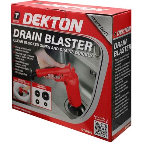 Dekton Drain Blaster Pump Sink Toilet Drain Blockage Remover Four ...