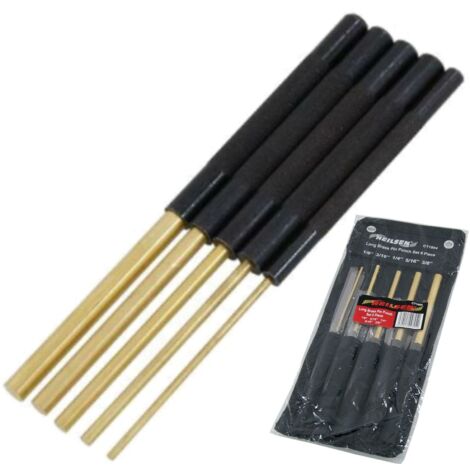 Neilsen 5pc Extra Long Brass Pin Punch Set Hand Tool Mechanical Holes ...