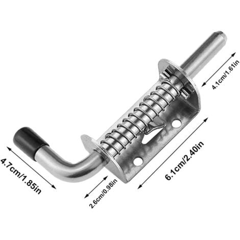 Verrou à ressort en acier inoxydable 304, 128 mm, serrure métallique à ...