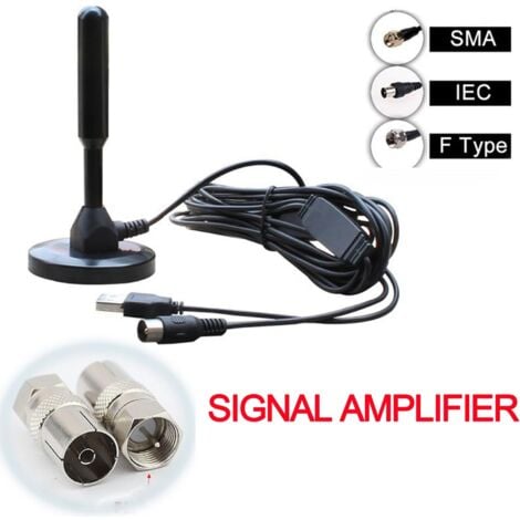 Antenne TV numérique DVB-T2,Antenne TV Puissante,TNT Amplificateur Signal Prendre en Charge de ...