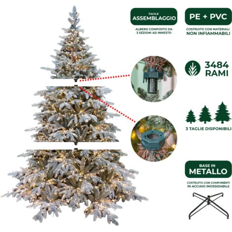 Sapin de Noël Artificiel St. Moritz – Pin Vert Enneigé H 240 cm x L 165 ...