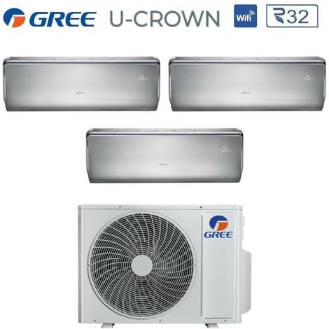 Climatiseur réversible Tri-split GREE U-Crown GWHD(21)NK6OO 9000+9000 ...