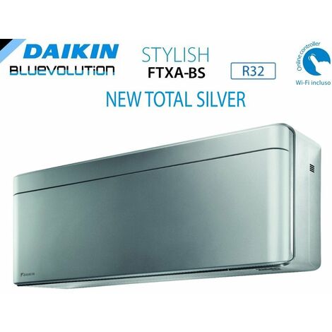 Daikin Bluevolution Quadri Split rèversible Climatiseur série STYLISH TOTAL SILVER FTXA-BS 9+9 ...